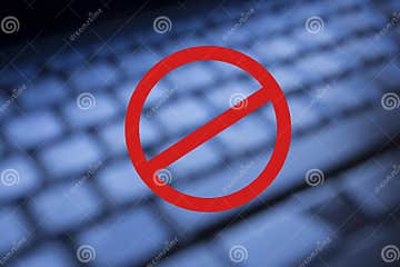 Keyboard with NO sign stock photo. Image of closed, password - 42205826
