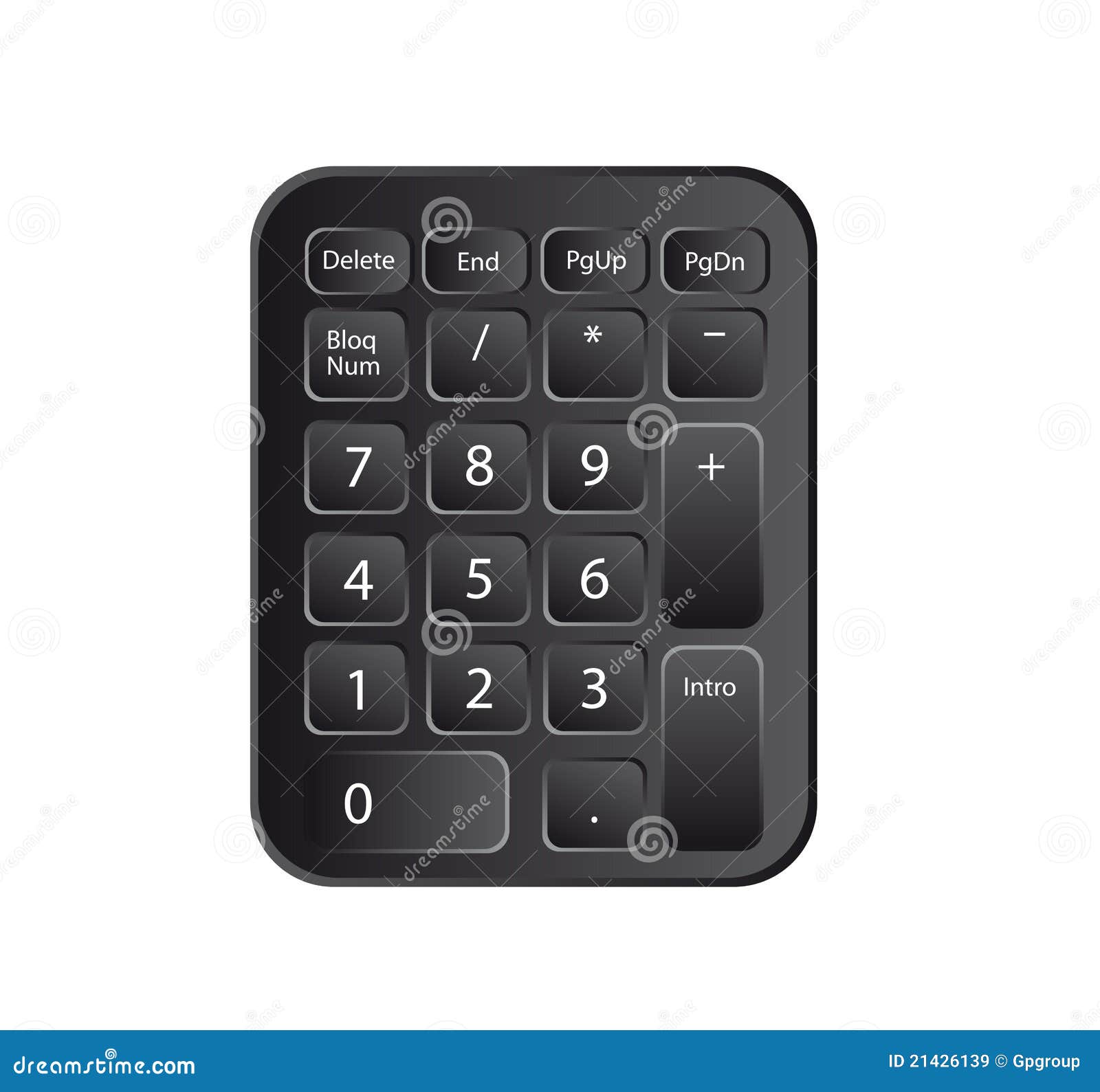 Keyboard numbers stock vector. Illustration of white - 21426139