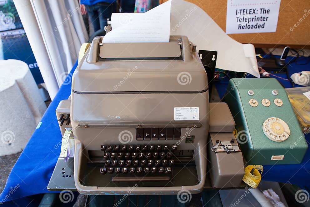 Keyboard of old telex stock photo. Image of retro, electric - 74577576