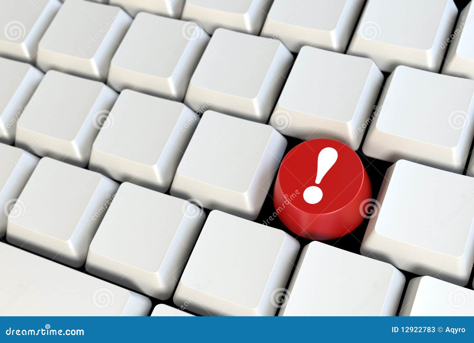 Keyboard with One Red Button Stock Illustration - Illustration of ...