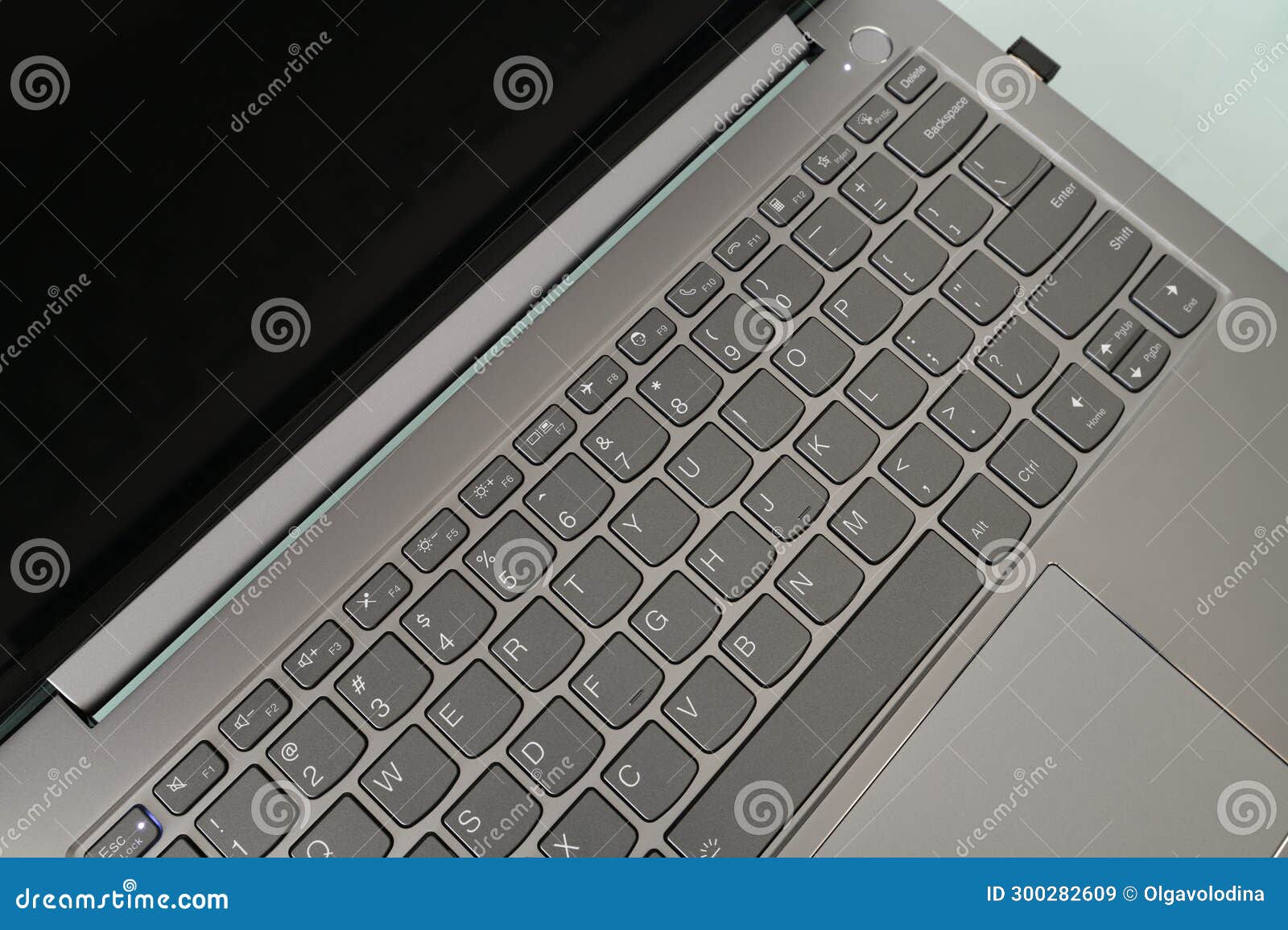 Keyboard of an Open Laptop with the Screen Turned Off Stock Image ...
