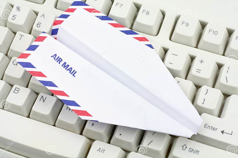 Keyboard and Paper Airplane Email Concept Stock Photo - Image of ...