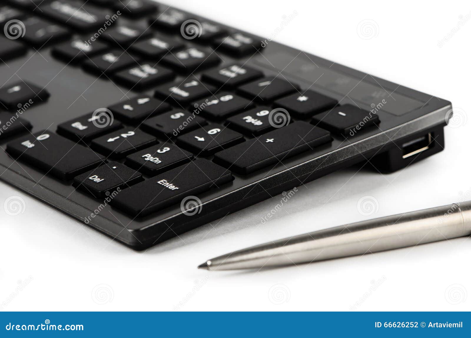 Keyboard and pen stock photo. Image of enter, keypad - 66626252
