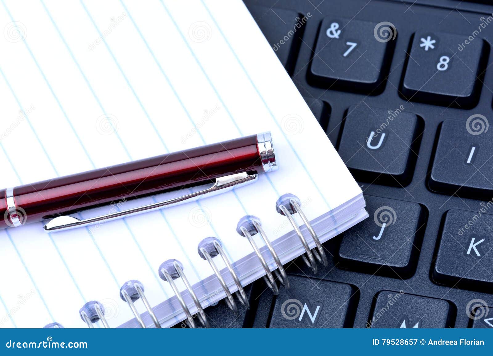 Keyboard with Pen and Notepad Stock Image - Image of computer, keyboard ...