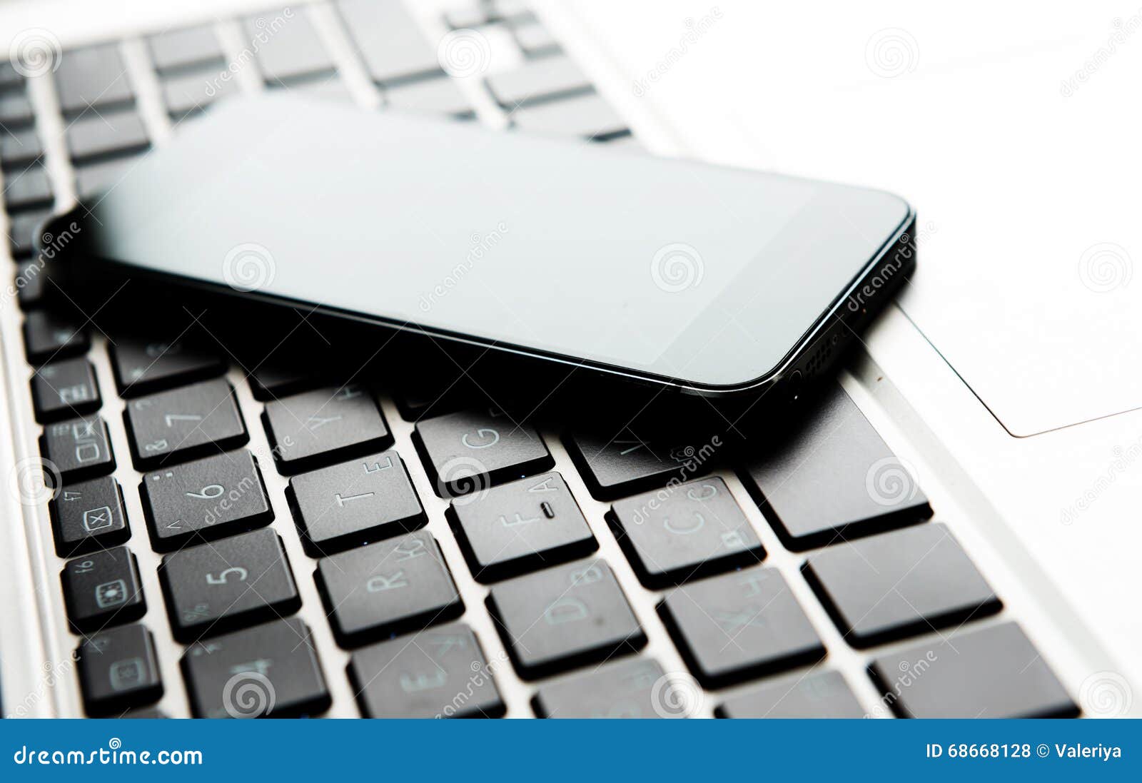 Keyboard with phone stock photo. Image of keyboard, brown - 68668128