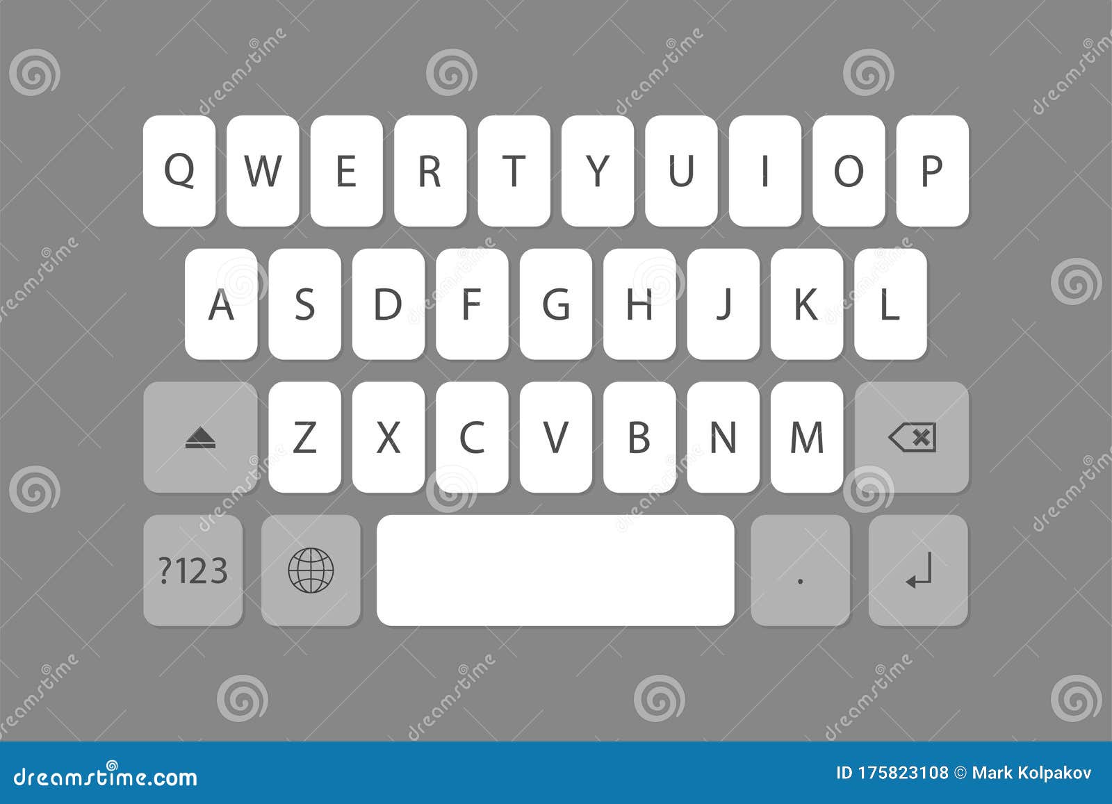 Keyboard Phone Vector Button on Flat Style. Mobile Interface Stock ...
