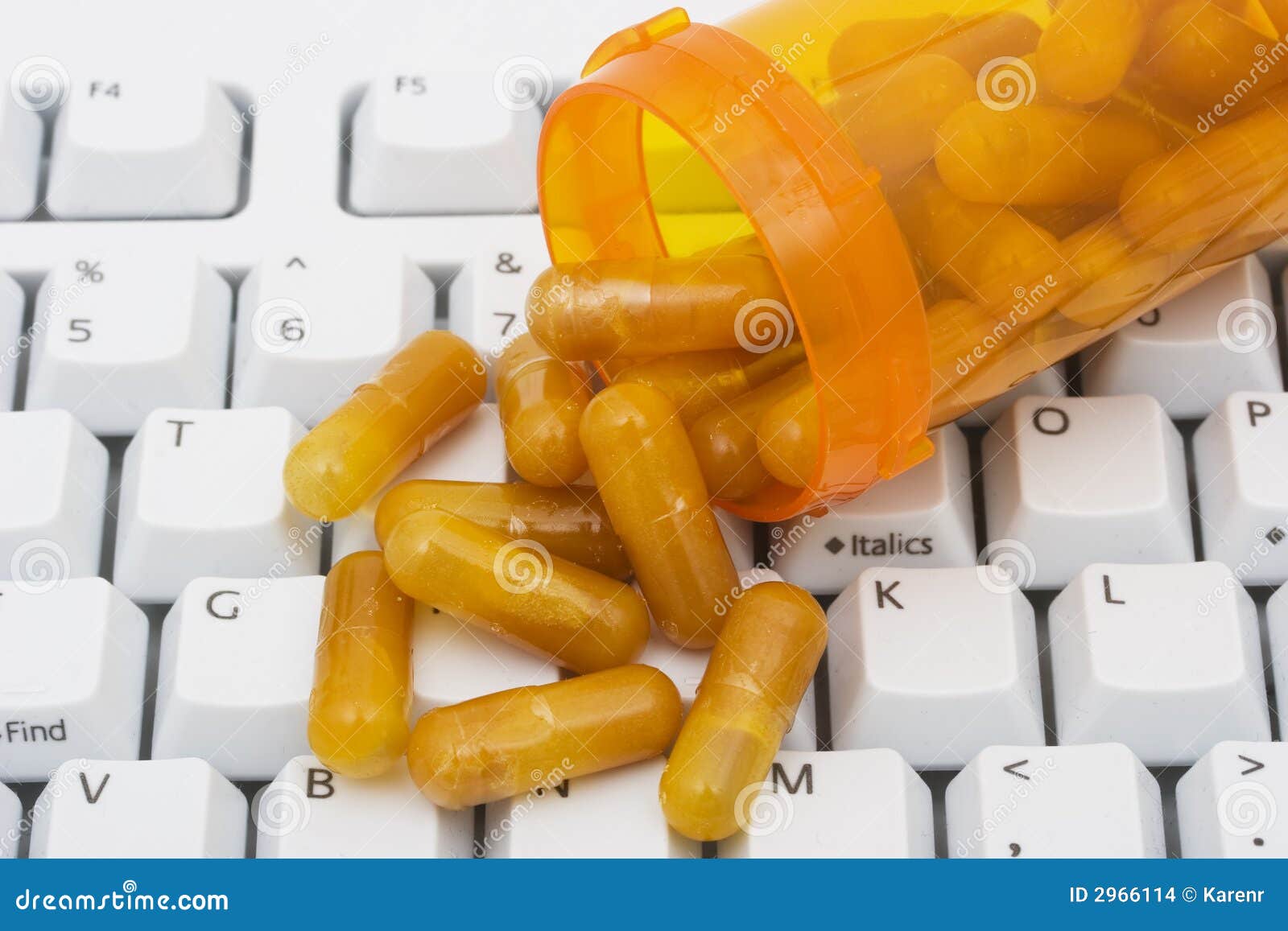 Keyboard with a pills stock photo. Image of health, bottle - 2966114
