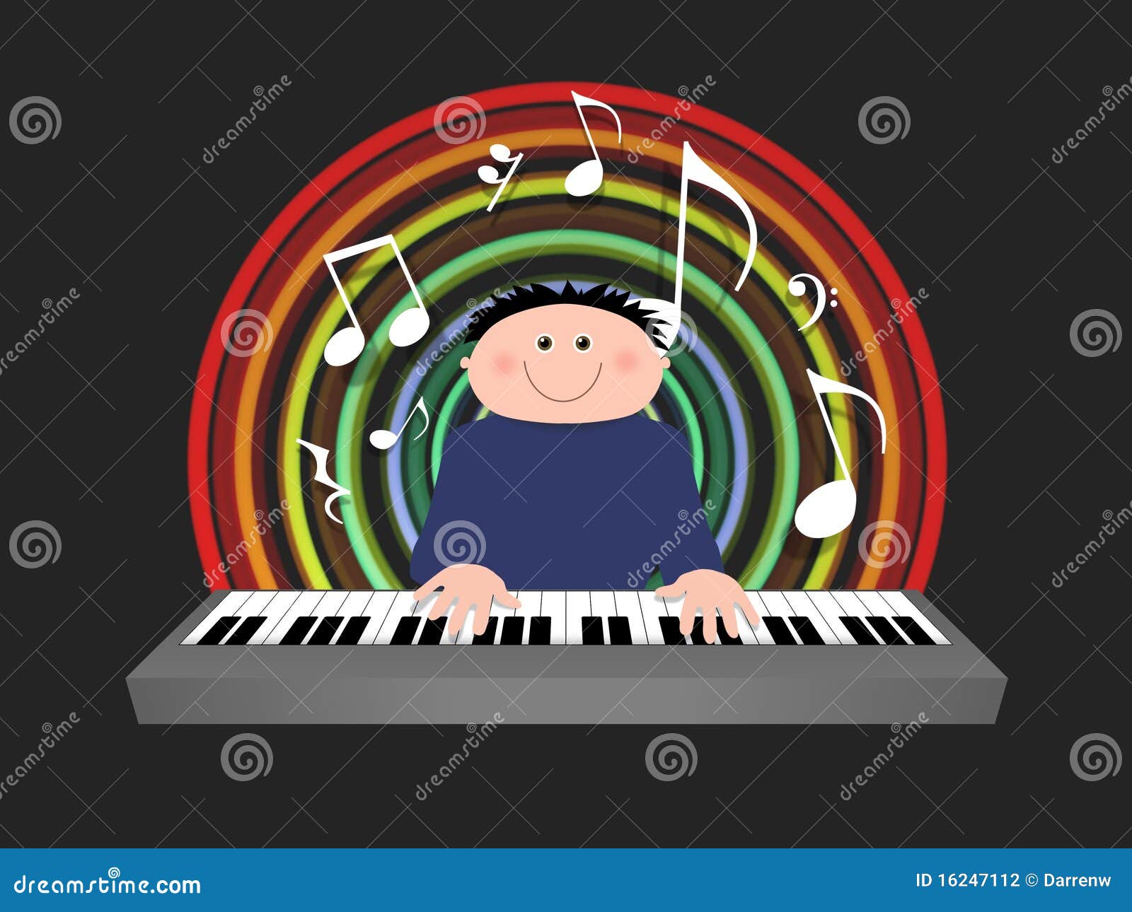 Keyboard player stock illustration. Illustration of composing - 16247112