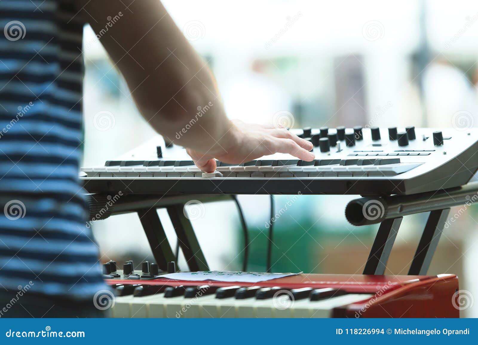 Keyboard Player of a Pop Group during a Show Stock Photo - Image of ...
