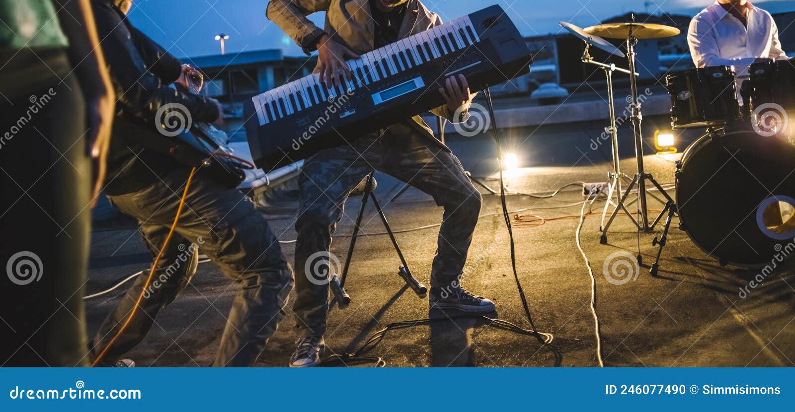 Keyboard Player on the Stage Stock Photo - Image of guitar, concert ...
