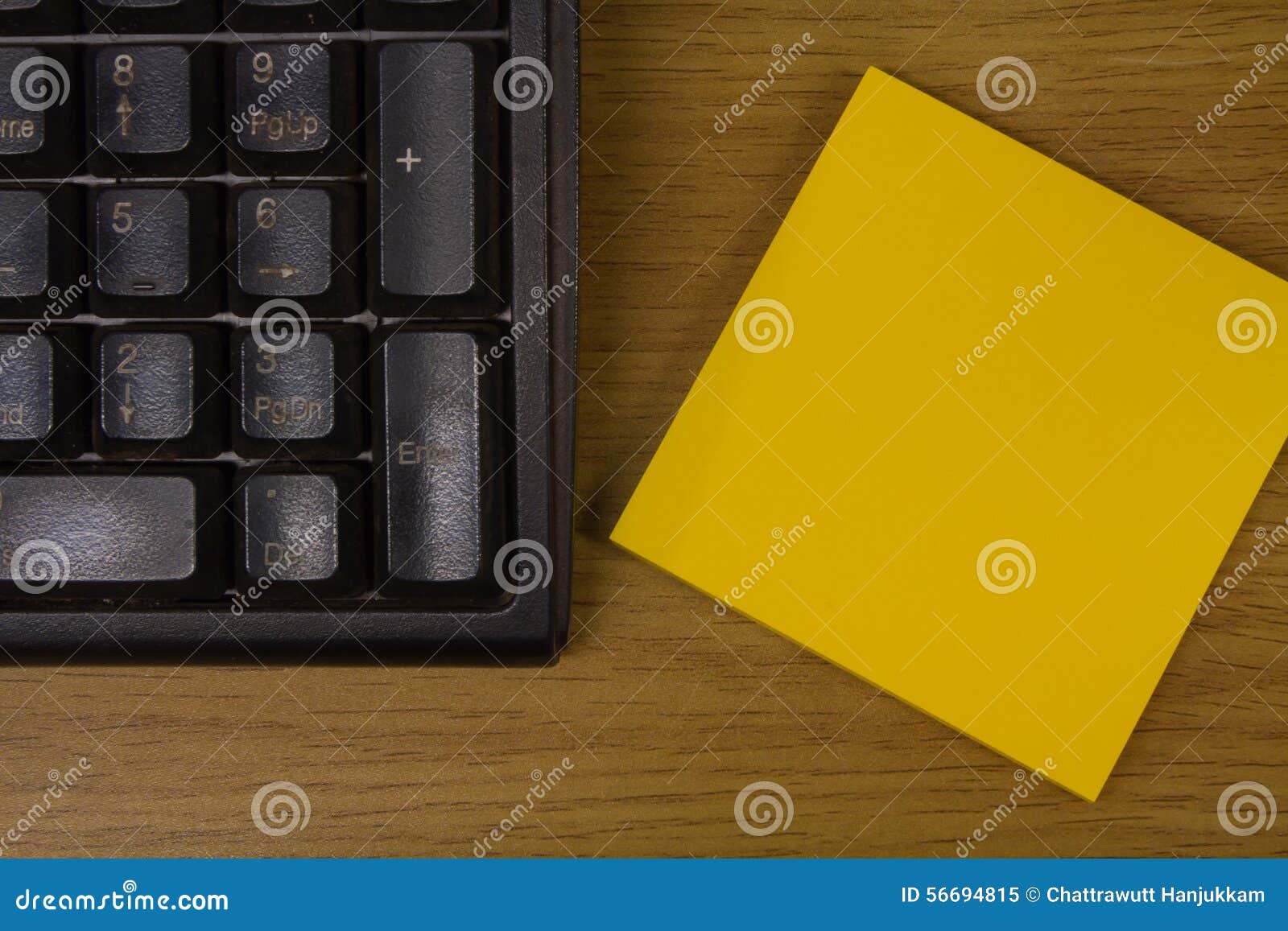 Keyboard and Post it Paper. Stock Image - Image of office, skill: 56694815