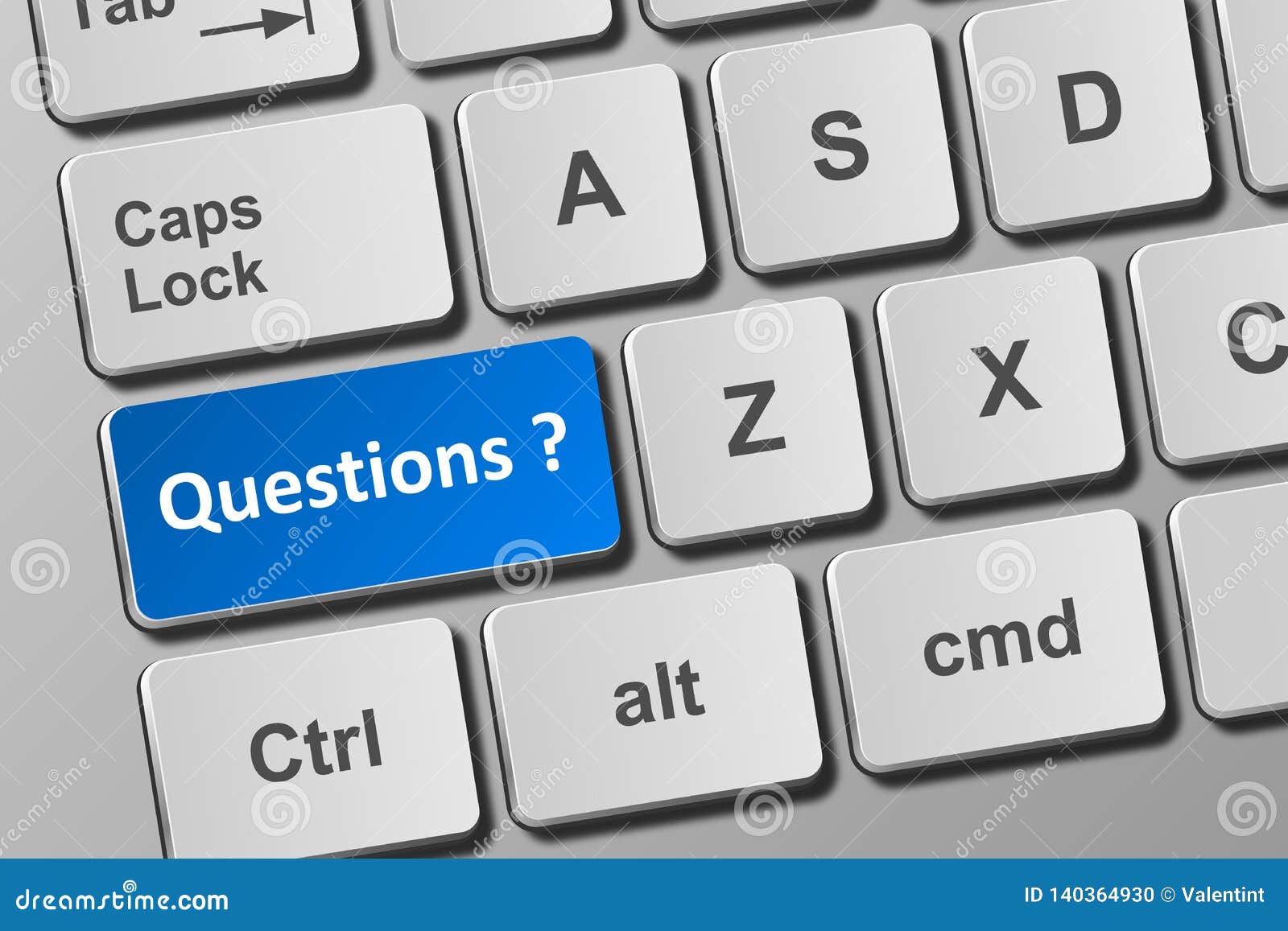 Keyboard with Questions Button Stock Illustration - Illustration of ...