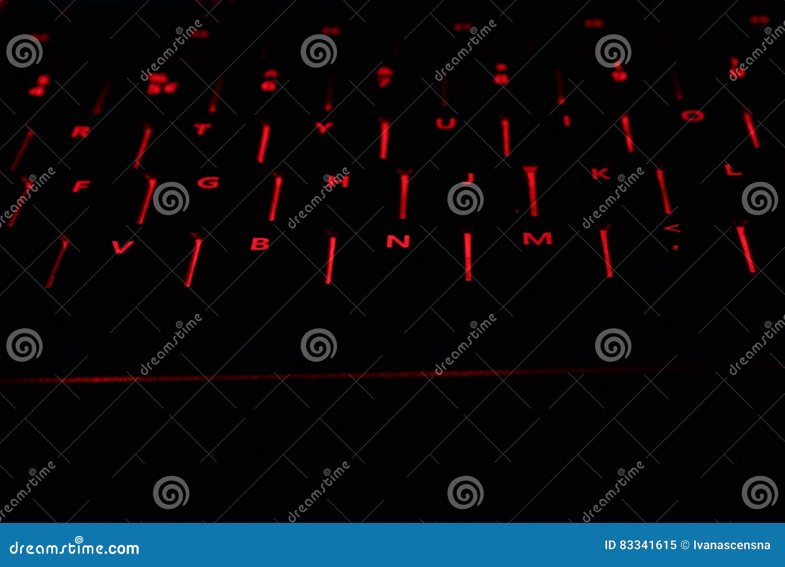 Keyboard with Red Back Light Stock Image - Image of electronic, button ...