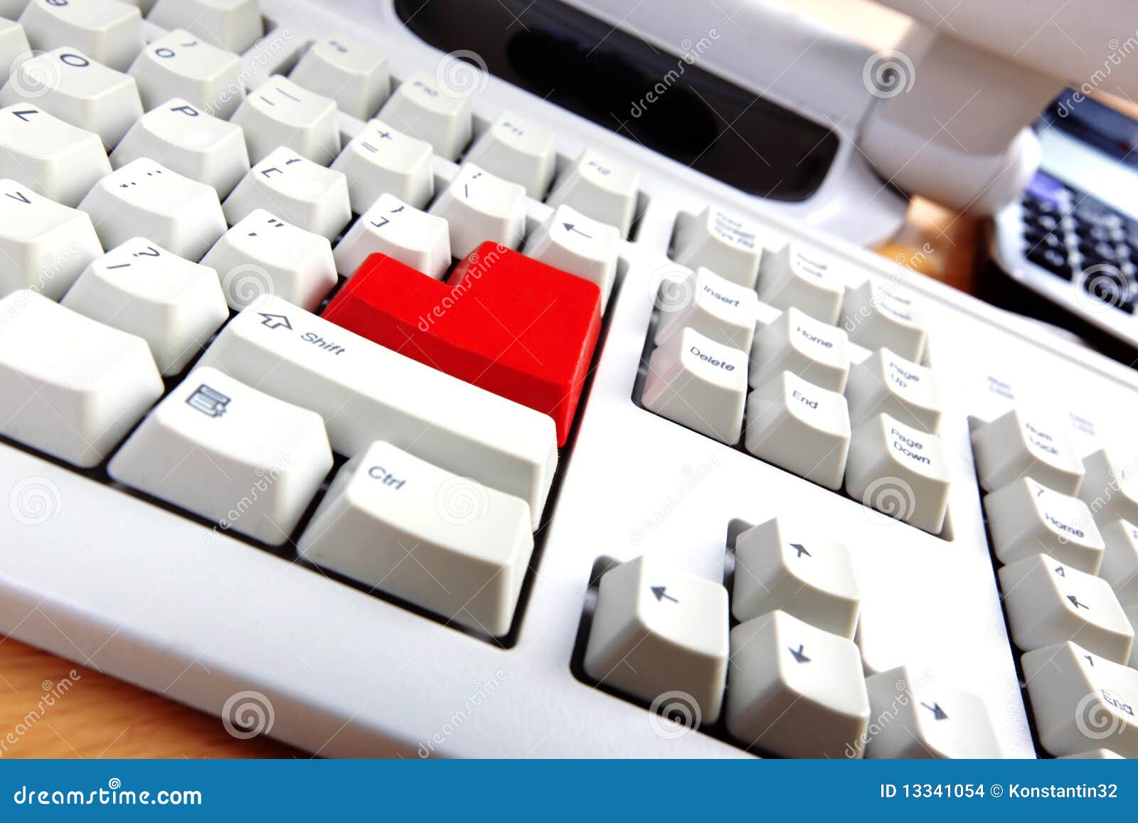 Keyboard with red button stock photo. Image of exclamation - 13341054