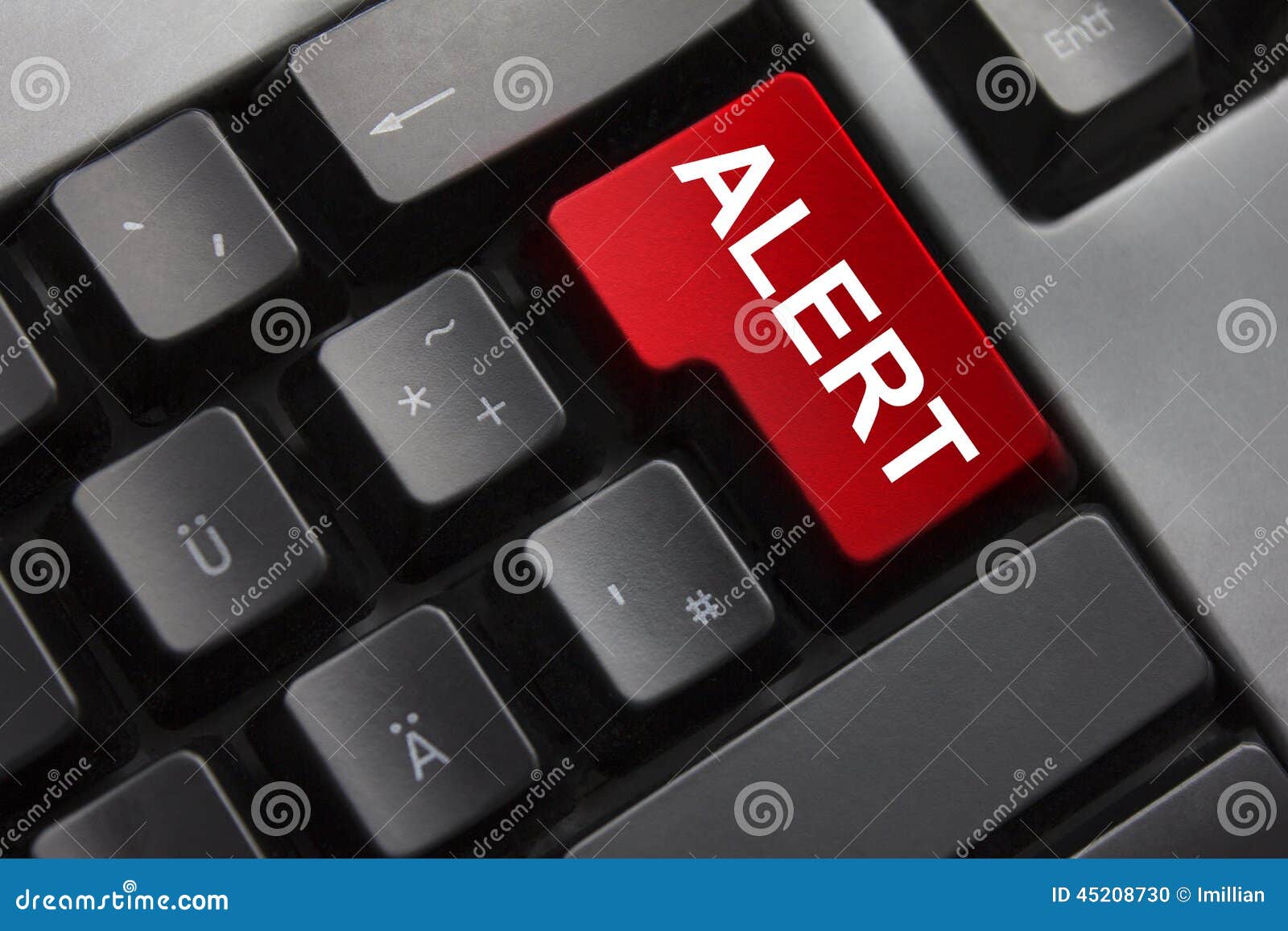 Keyboard red button alert stock photo. Image of launch - 45208730