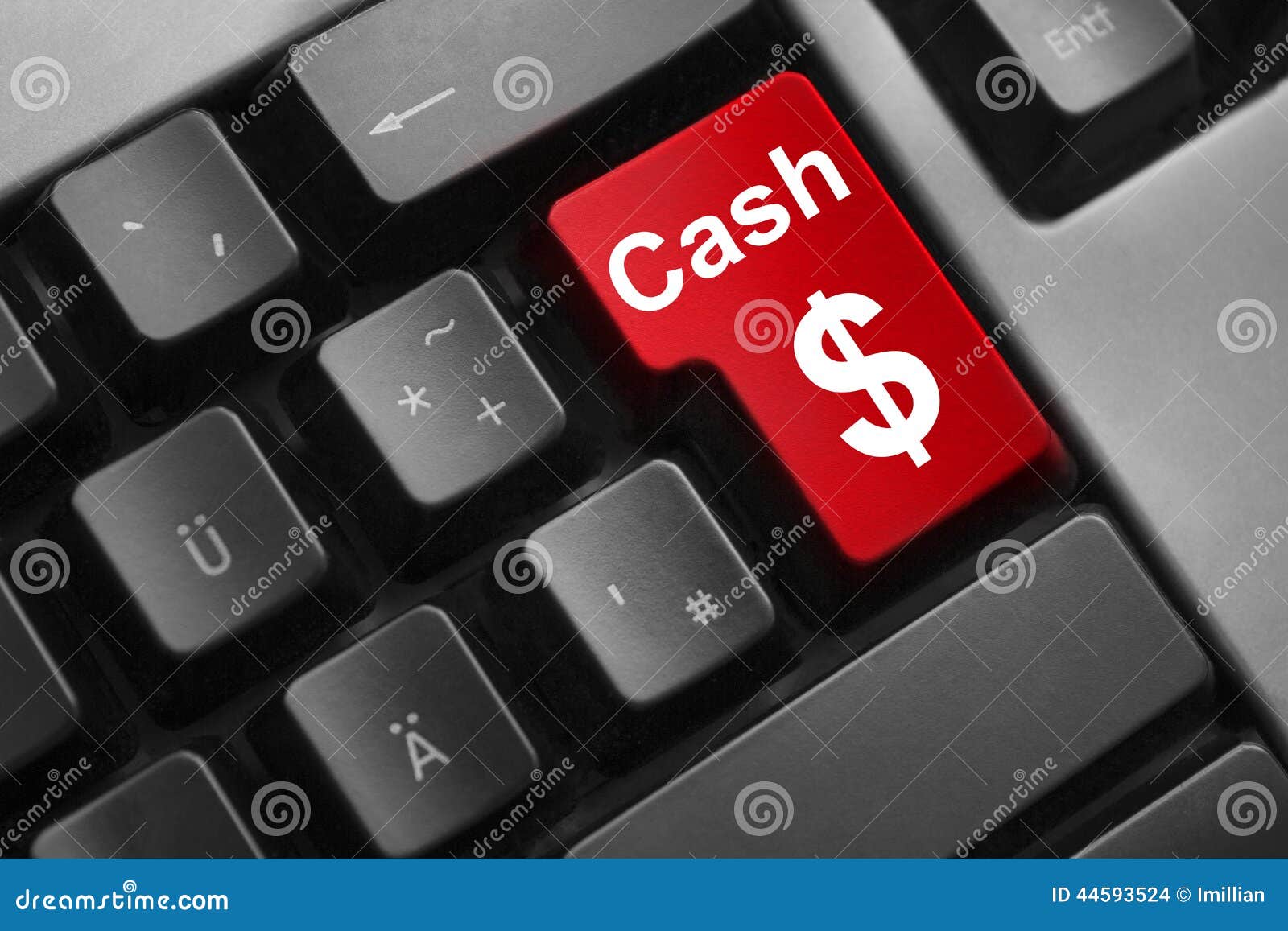Keyboard Red Button Cash Dollar Symbol Stock Photo - Image of credit ...