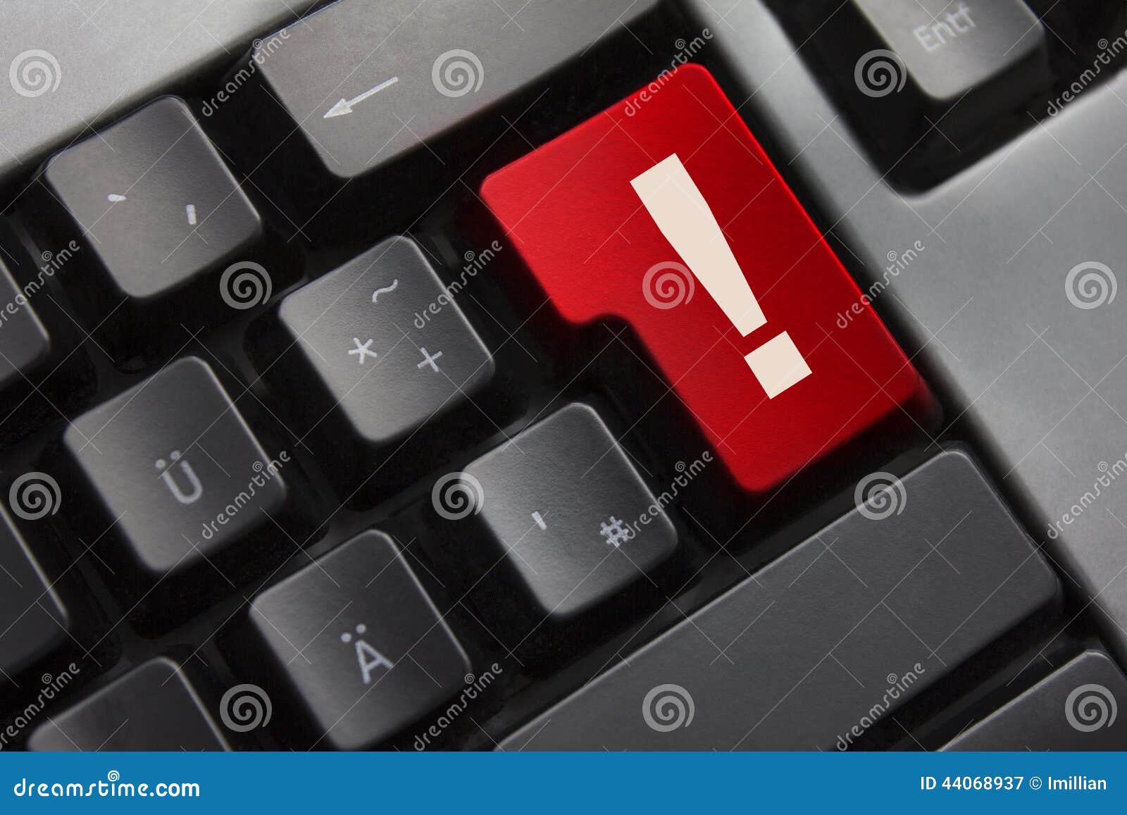 Keyboard Red Button Exclamation Mark Danger Stock Image - Image of ...