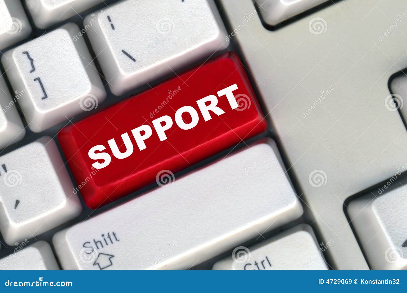 Keyboard with Red Button of Support Stock Image - Image of request ...