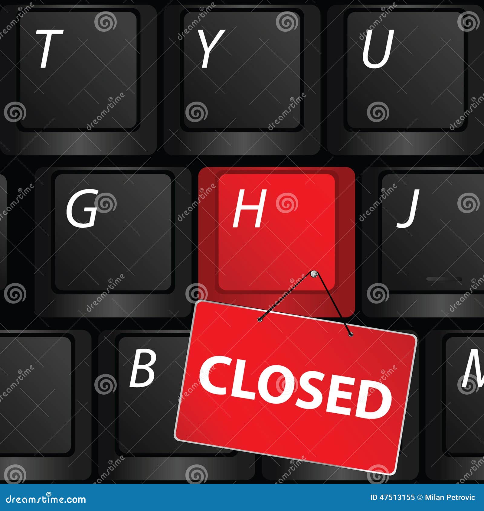 Keyboard with Red Close Sign Vector Stock Vector - Illustration of ...