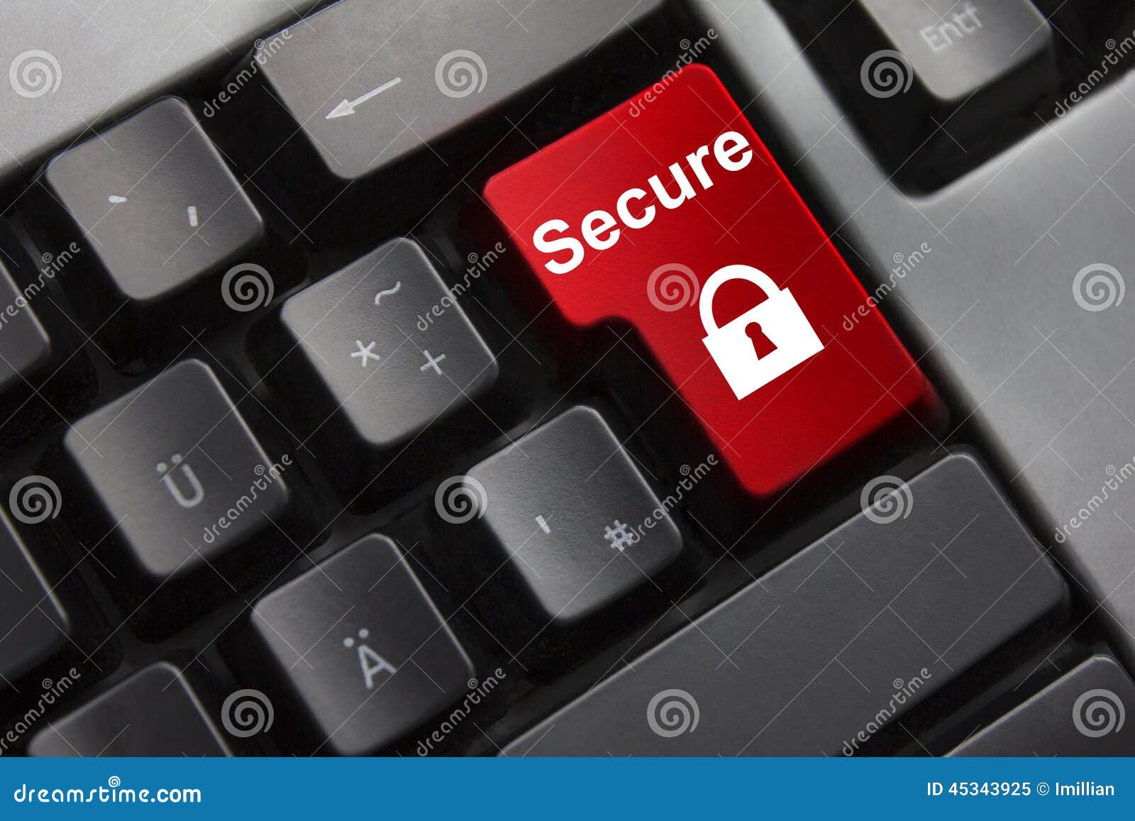 Keyboard Red Enter Button Secure Stock Image - Image of mail, force ...