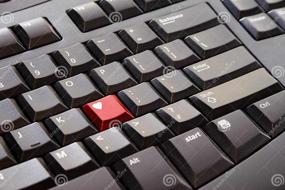 Keyboard Red Heart Valentine Stock Photo - Image of heart, meet: 7775064