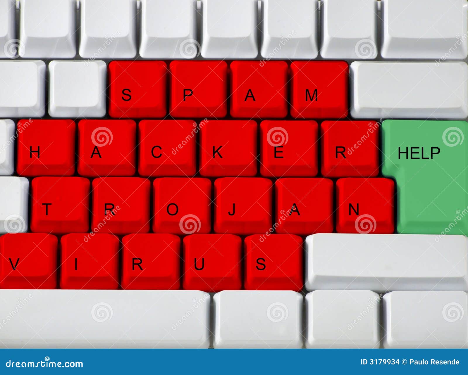 Keyboard - Red Key Virus, Troj Stock Photo - Image of network, design ...