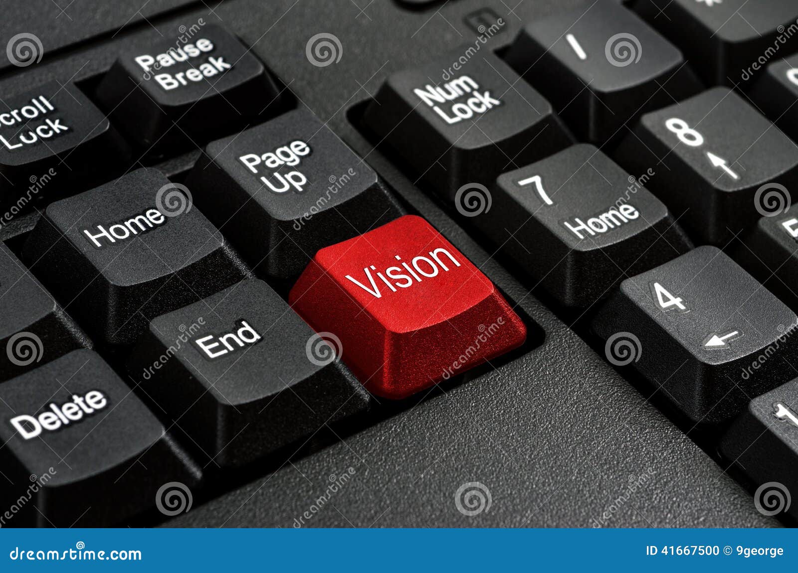 Keyboard - Red Key Vision , Business Concepts and Ideas. Stock Photo ...