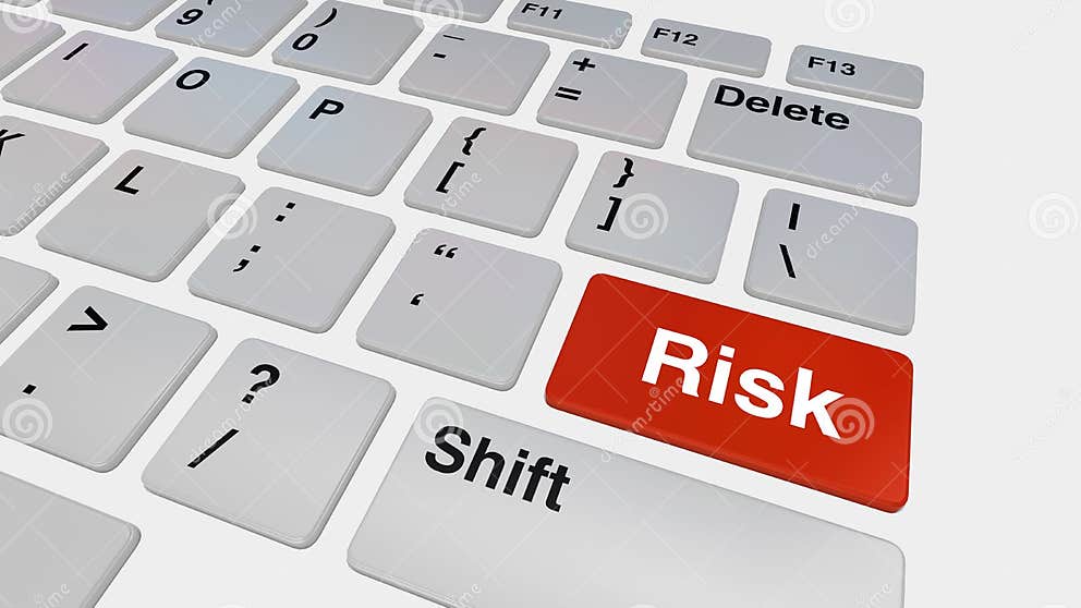Keyboard with Red Risk Button Stock Illustration - Illustration of ...