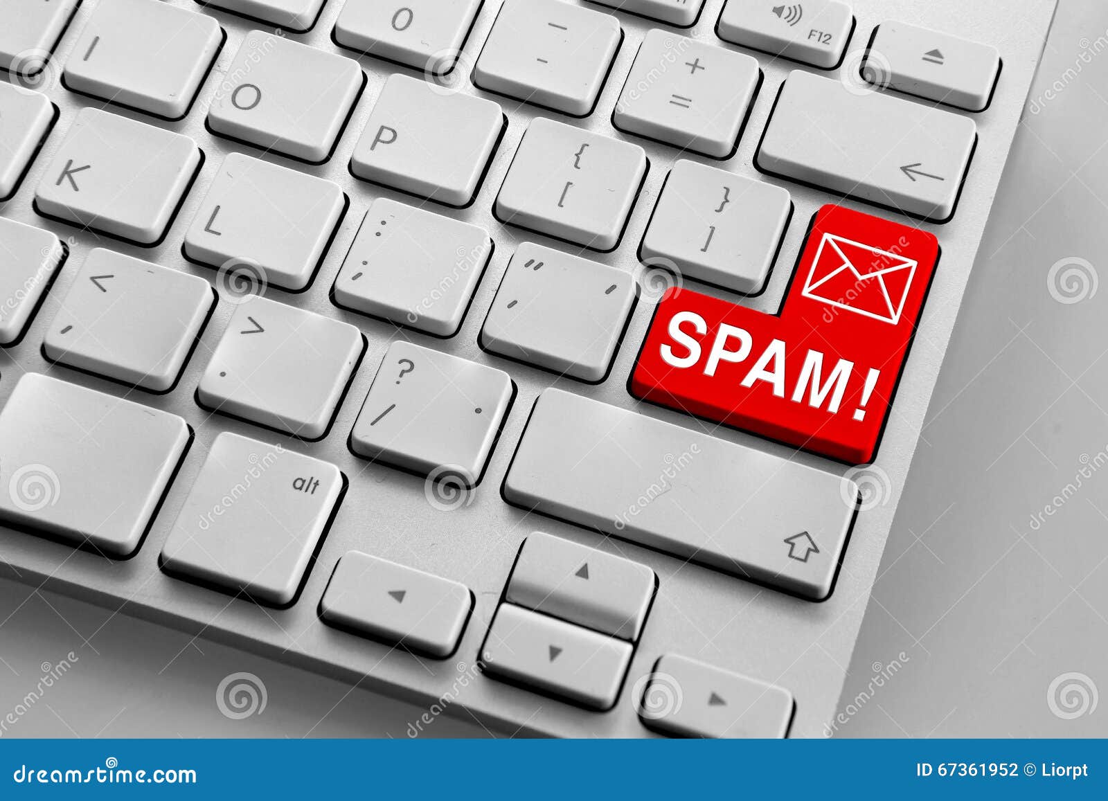 Keyboard with Red Spam Email Email Button Stock Illustration ...