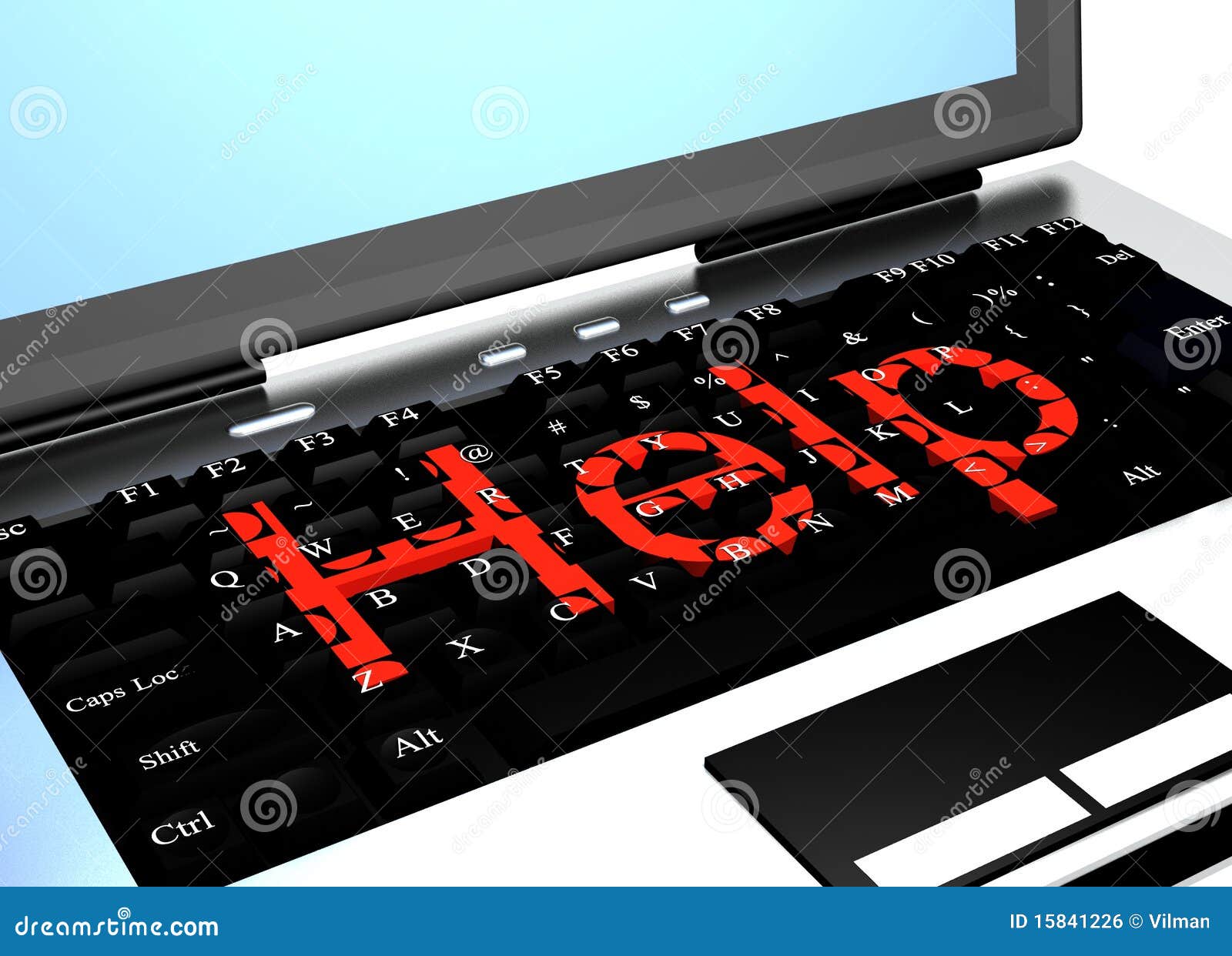 Keyboard with Red Words Help Stock Illustration - Illustration of ...