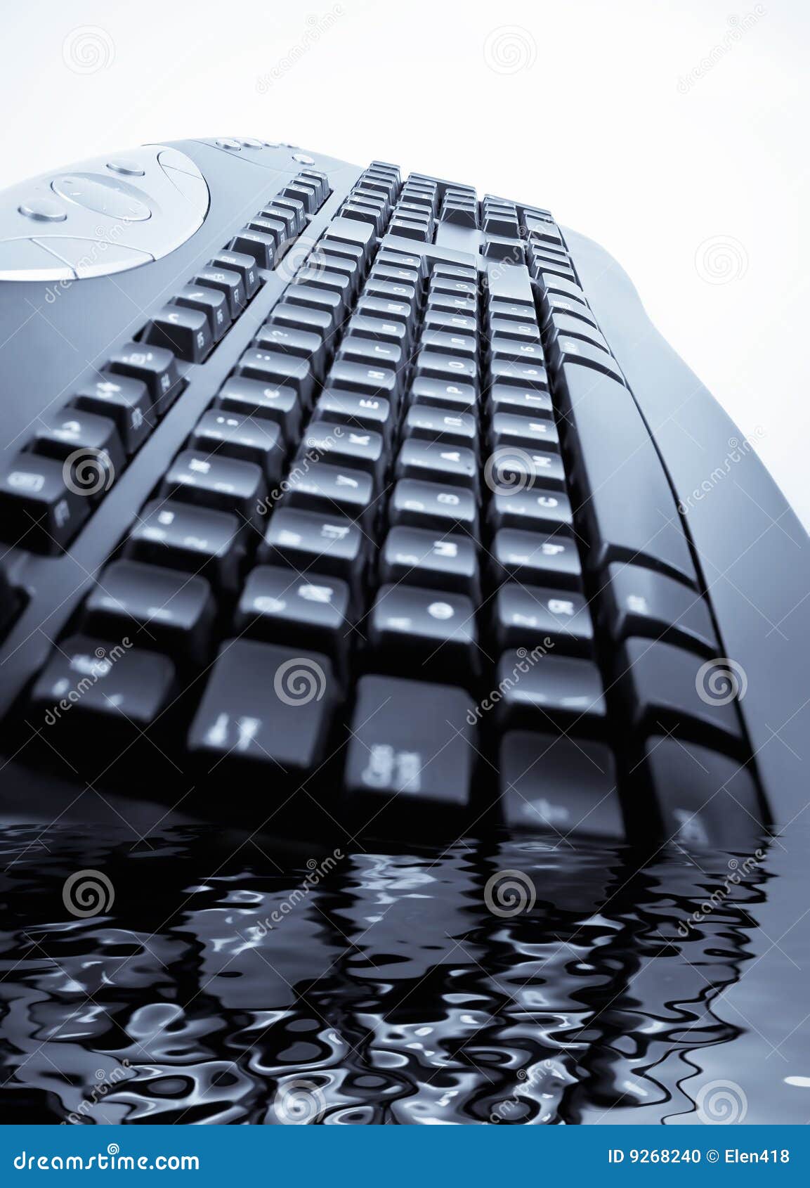 Keyboard Reflecting in the Water Stock Photo - Image of connection ...