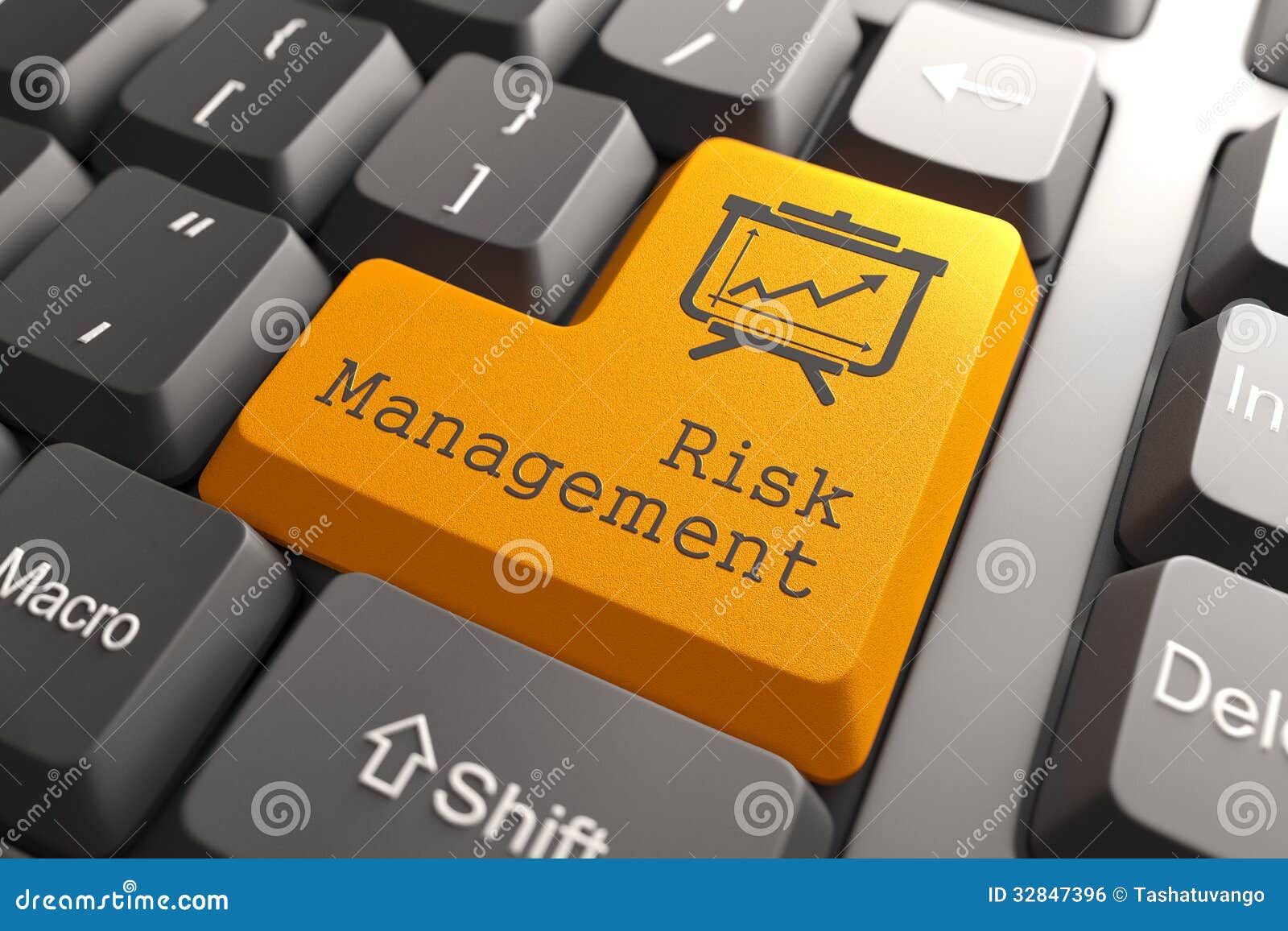 Keyboard with Risk Management Button. Stock Illustration - Illustration ...