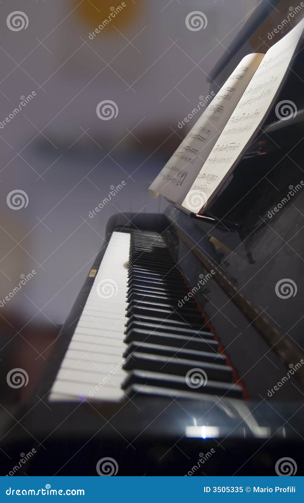 Keyboard and score stock image. Image of pianist, hobby - 3505335