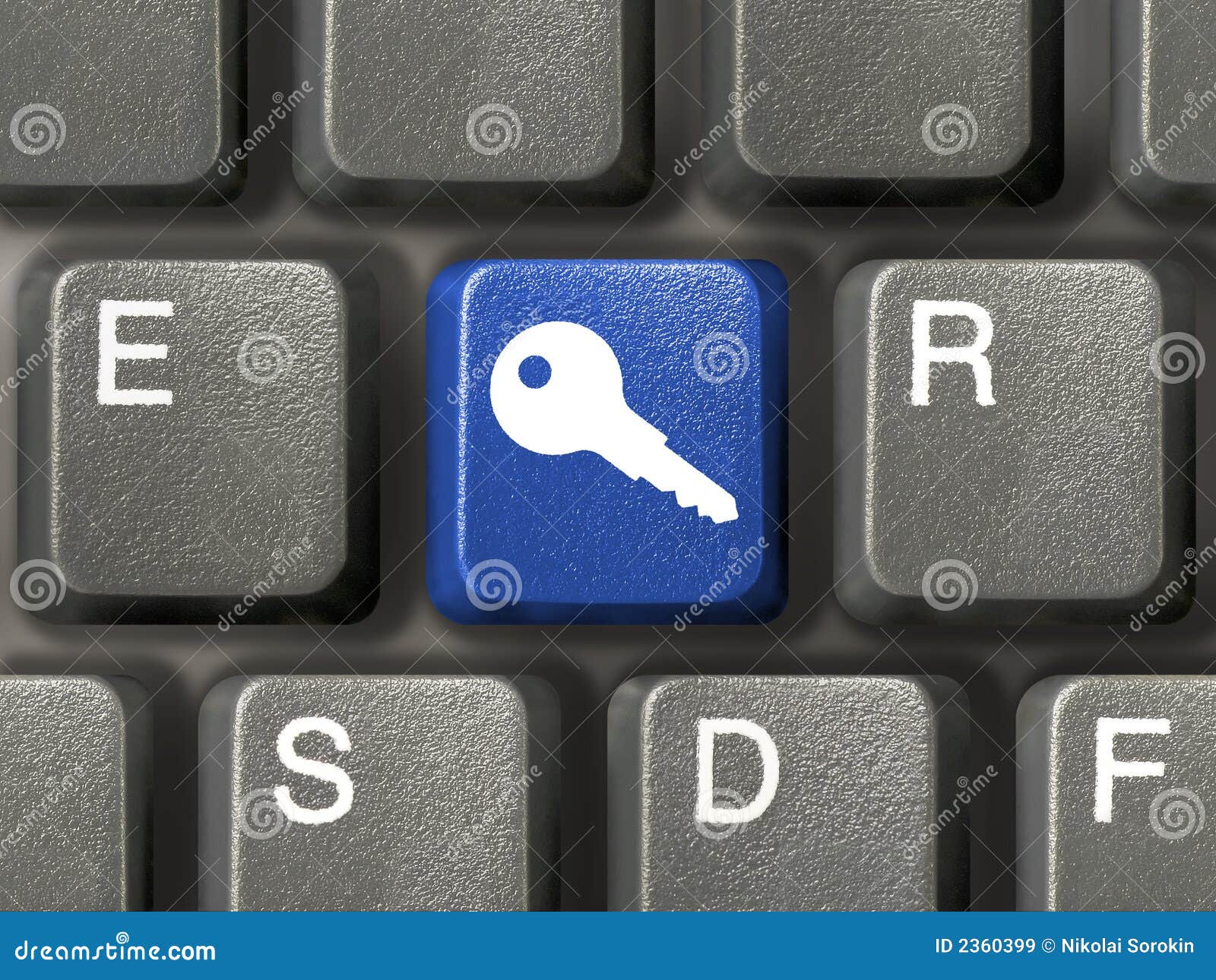 Keyboard with security key stock image. Image of locked - 2360399