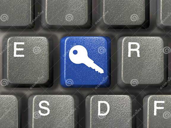 Keyboard with security key stock image. Image of locked - 2360399