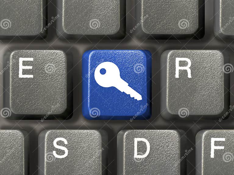 Keyboard with security key stock image. Image of locked - 2360399