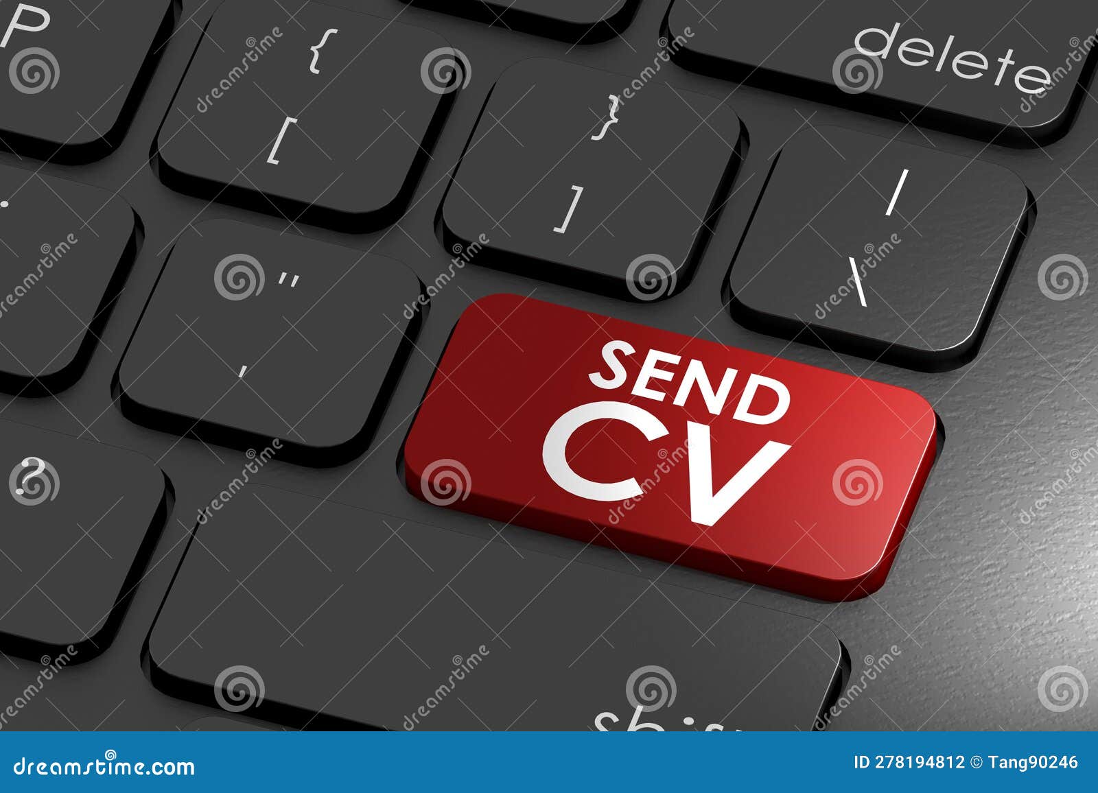 Keyboard with send CV word stock illustration. Illustration of ...
