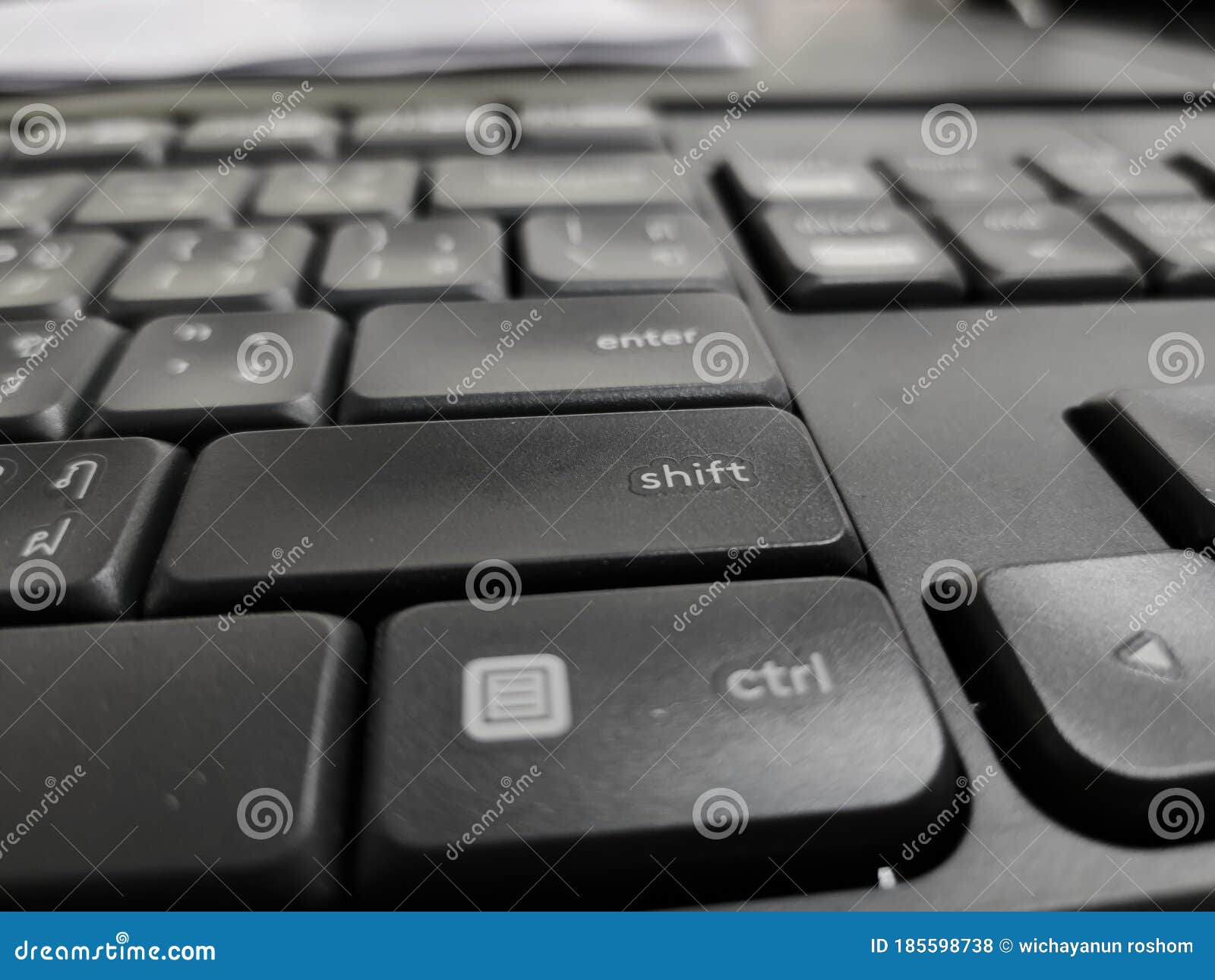 Keyboard Shift Button Black and White Stock Photo - Image of white ...