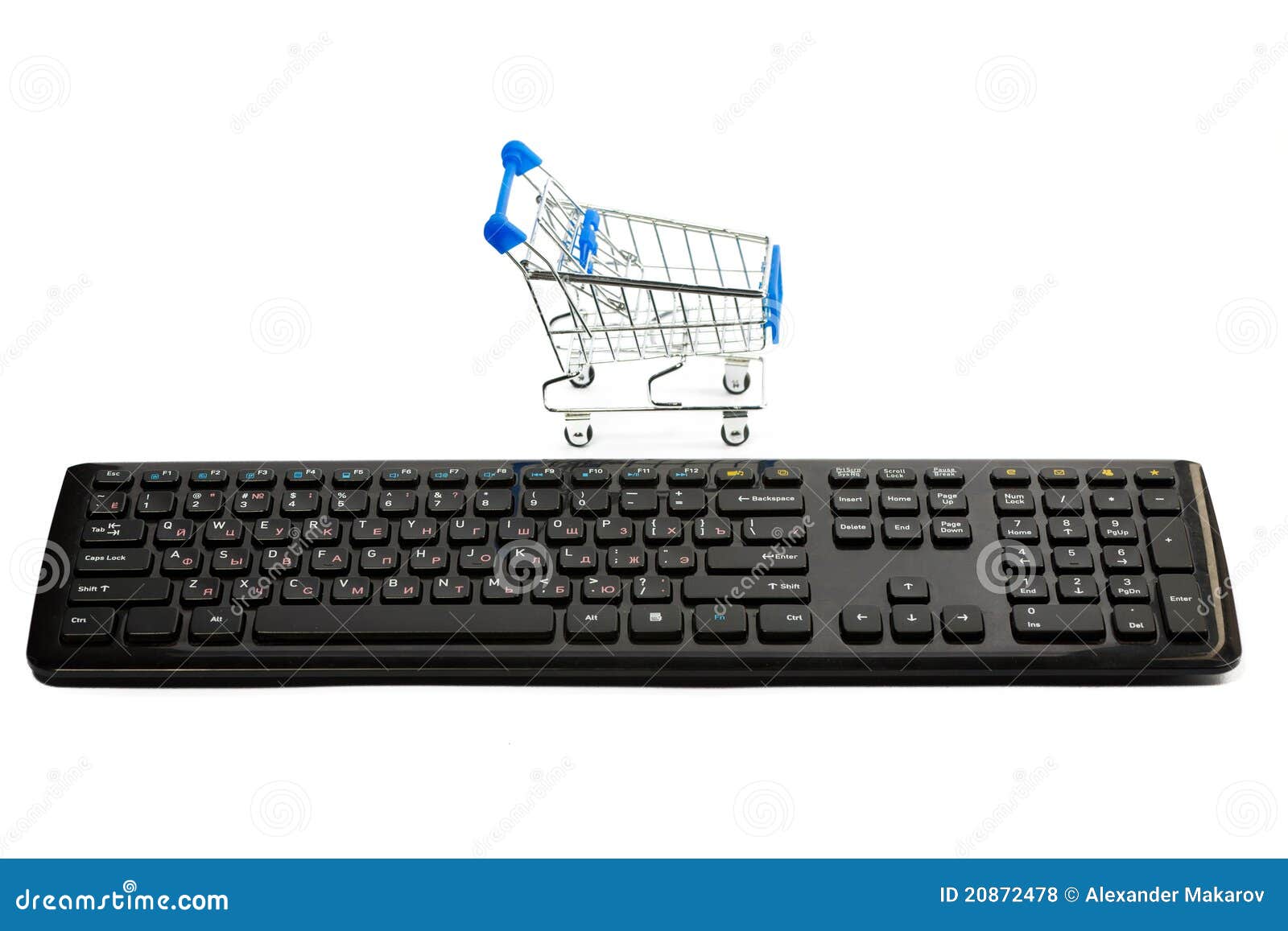 Keyboard and a Shopping Cart Stock Photo - Image of consumerism ...