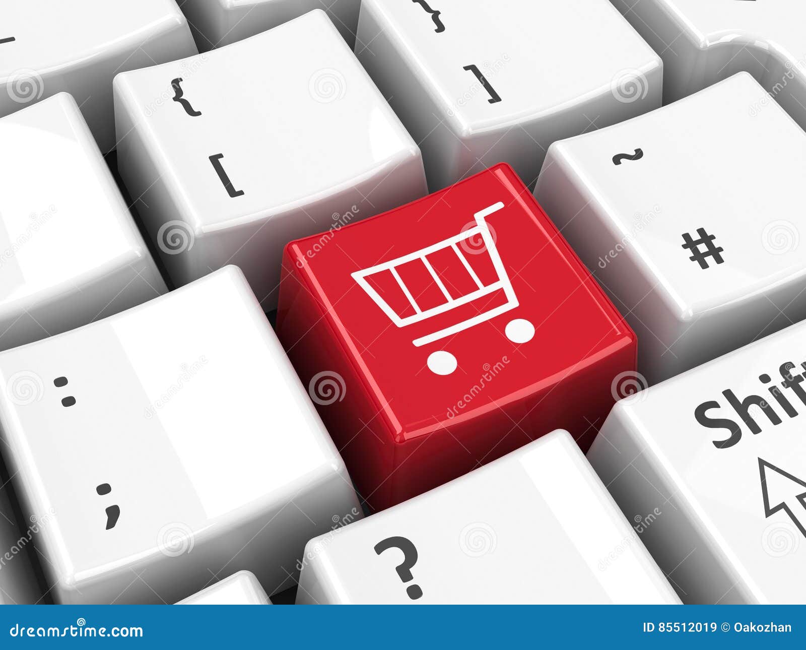 Keyboard shopping key stock illustration. Illustration of market - 85512019