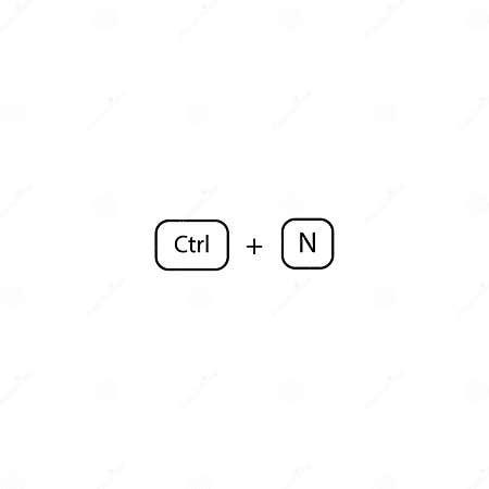 Keyboard Shortcut Ctrl + N Sign. Opens a New Document Sign Stock ...
