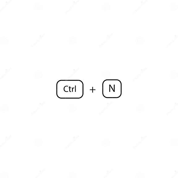 Keyboard Shortcut Ctrl + N Sign. Opens a New Document Sign Stock ...