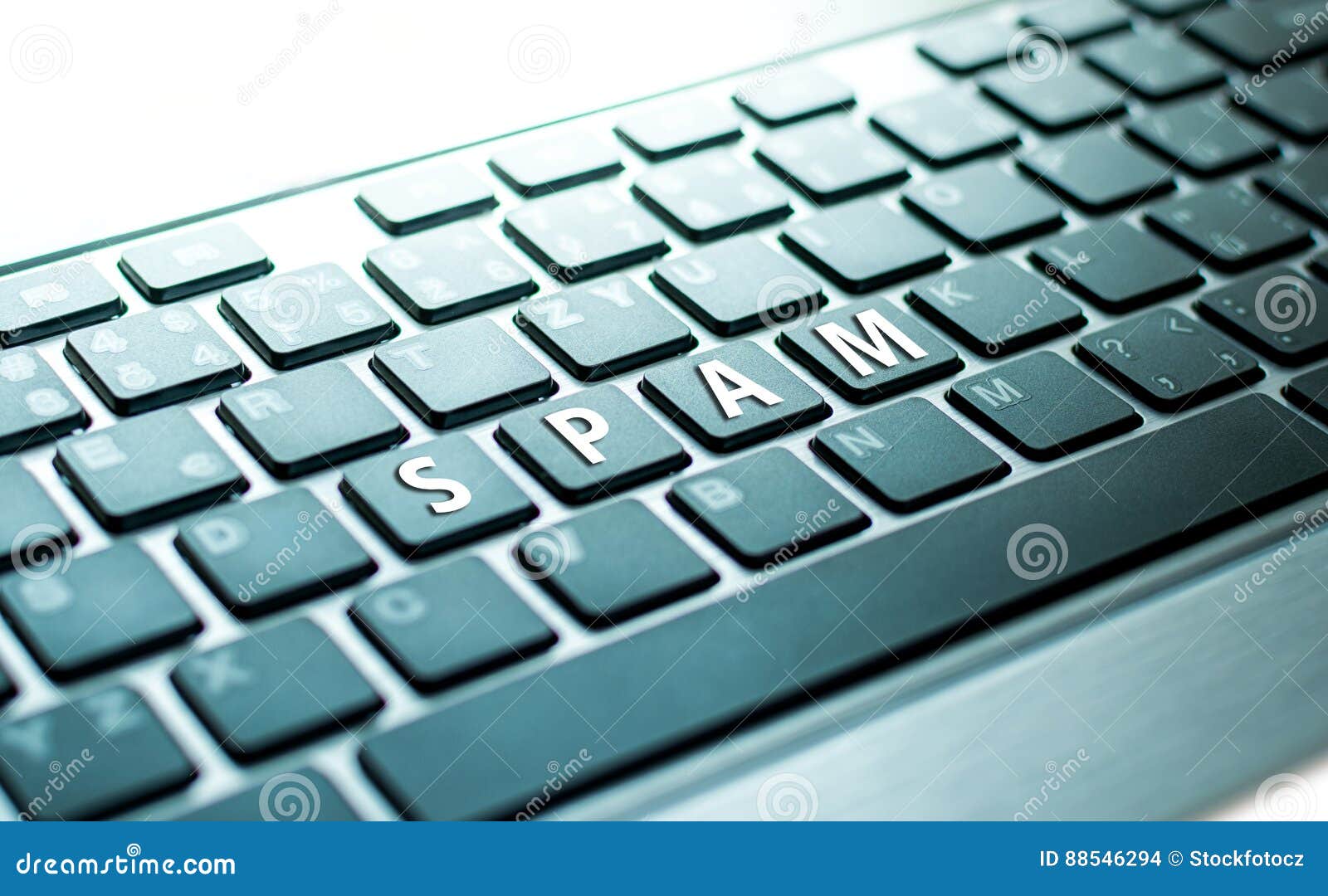 Keyboard with sign spam stock photo. Image of achievement - 88546294