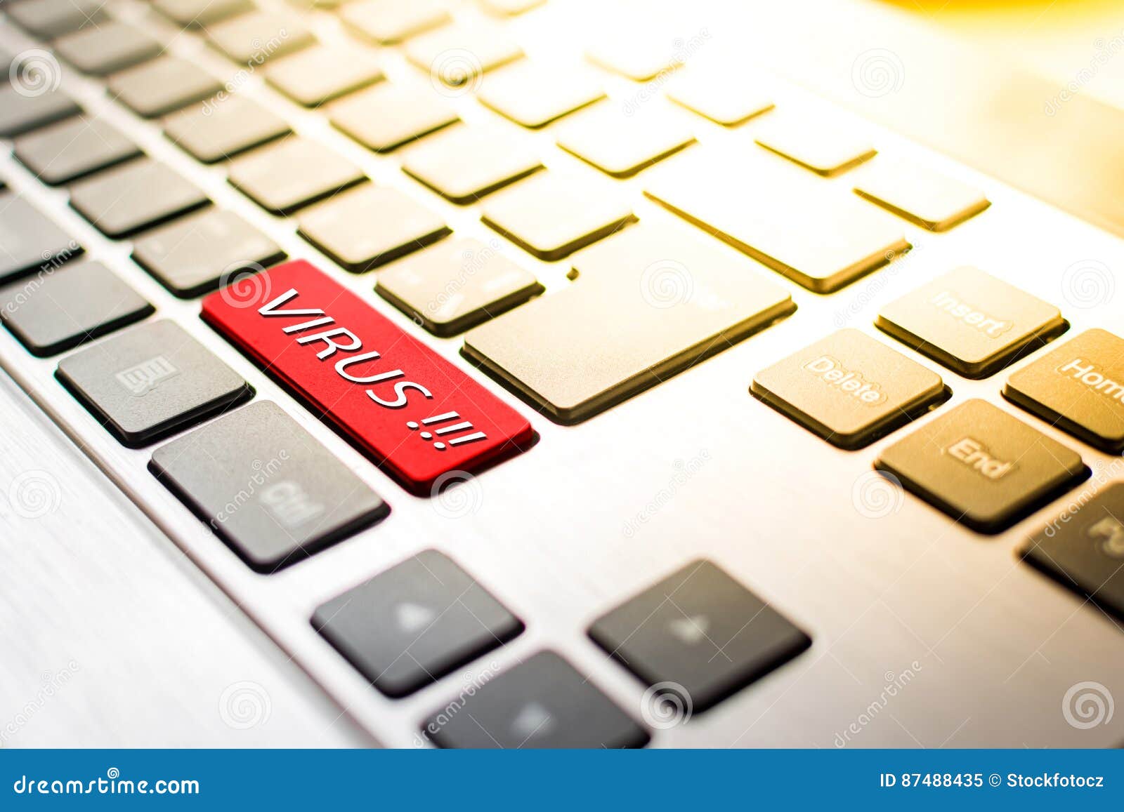 Keyboard with sign virus stock image. Image of enter - 87488435