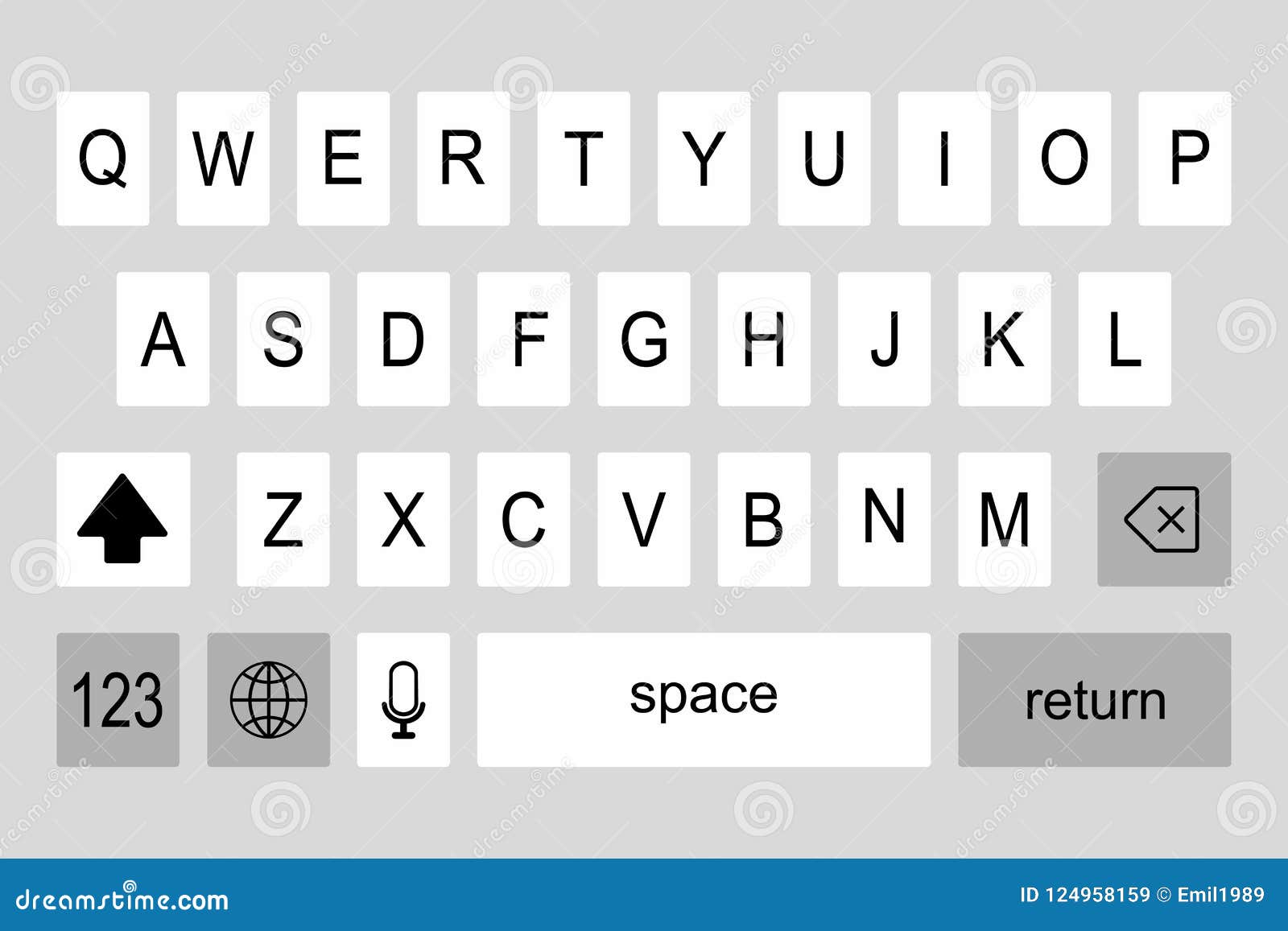 Keyboard Of Smartphone - Qwerty Layout - Alphabet Buttons Cartoon ...