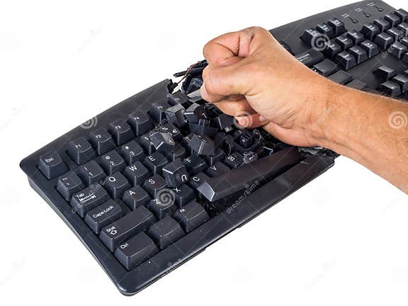 Keyboard Smashed by Angry User Stock Photo - Image of anger, button ...