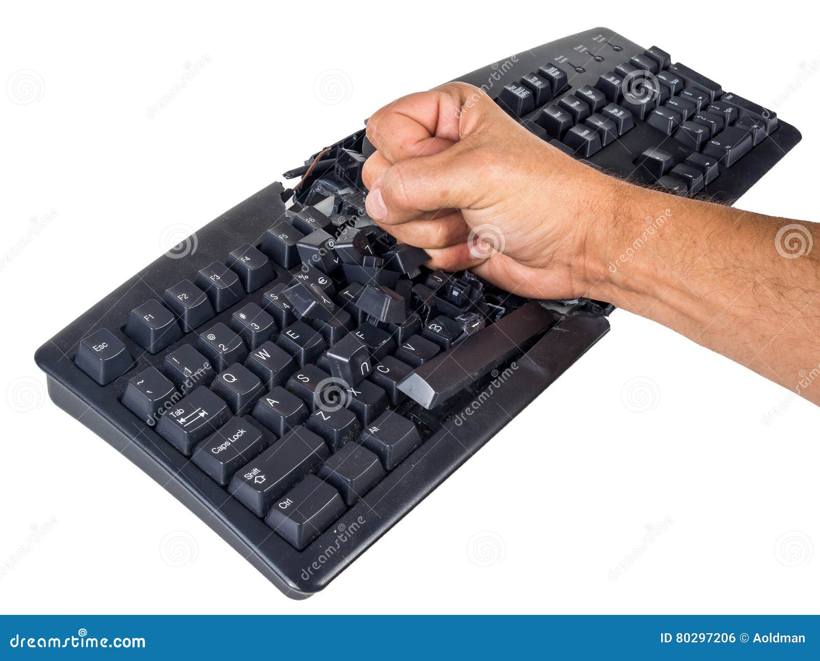 Keyboard Smashed by Angry User Stock Photo - Image of angry, destroyed ...
