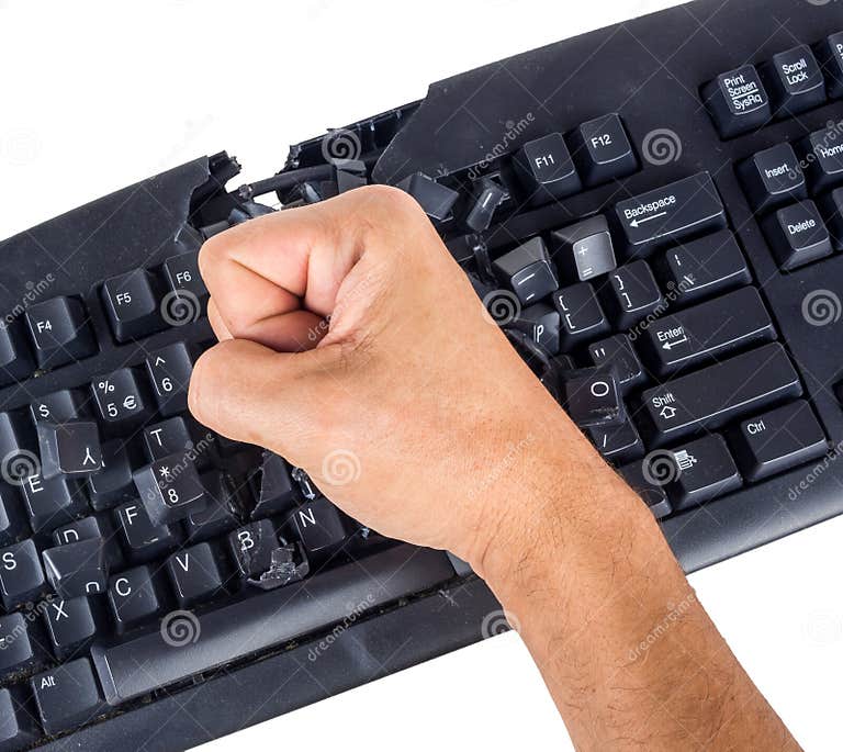 Keyboard Smashed by Angry User Stock Image - Image of angry, device ...