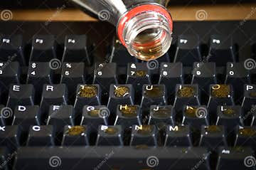 Keyboard Soda Spill stock image. Image of computer, sticky - 58361231