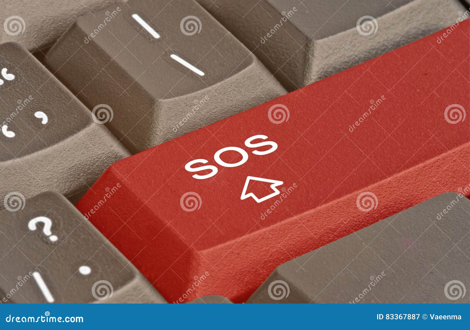 Keyboard with SOS key stock image. Image of horizontal - 83367887